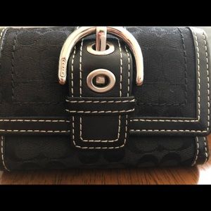 Coach | Bags | Coach Black Small Wallet With Signature C Design | Poshmark